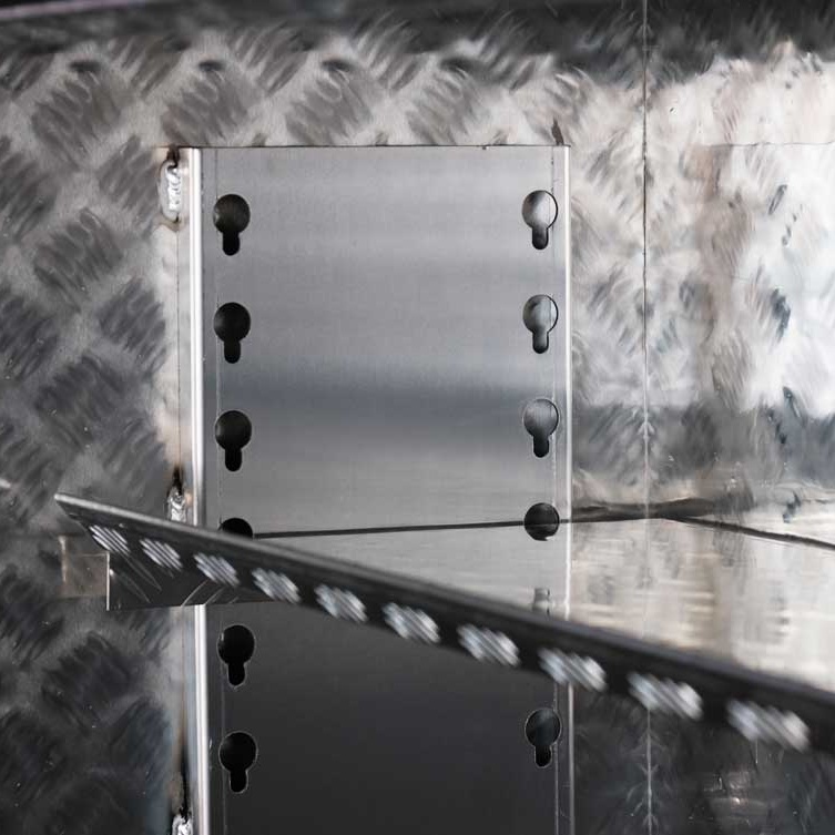 1210mm Aluminum Checker plate 3/4 Lid Black Tool box 4 Horizonal ...